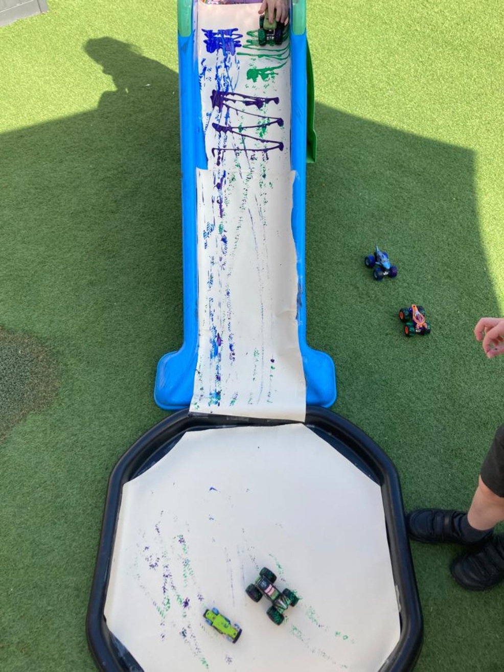 Monster Truck slide painting | The Parenting Daily