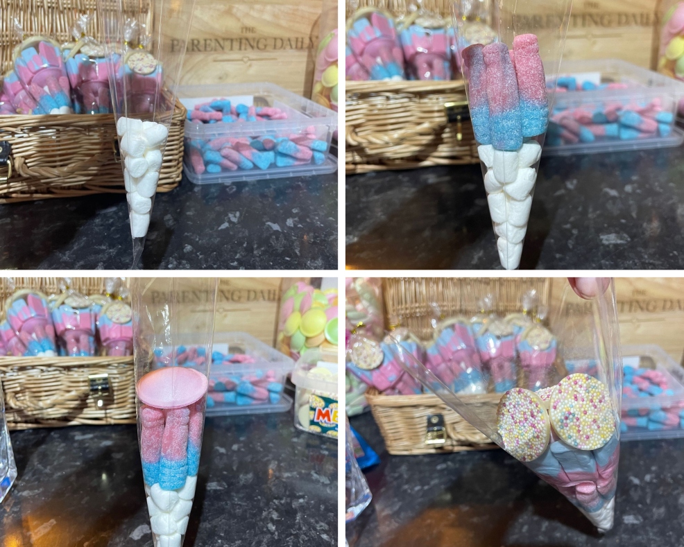 Pink and blue themed sweet cones | The Parenting Daily