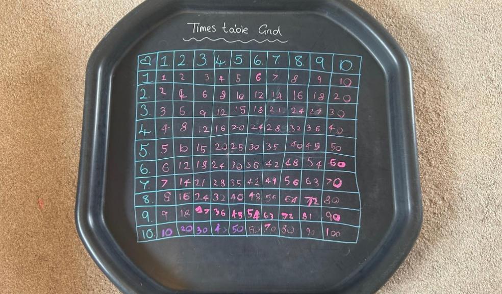 Times table grid tuff tray activity | The Parenting Daily